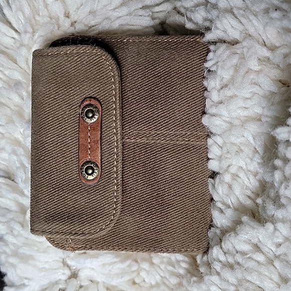 Fossil | Bags | Vintage Fossil Canvas Bifold Wallet Army Green | Poshmark